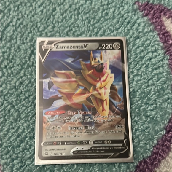 Pokemon | Toys | Pokemon Zamazenta V Trading Card Gold And Red | Poshmark